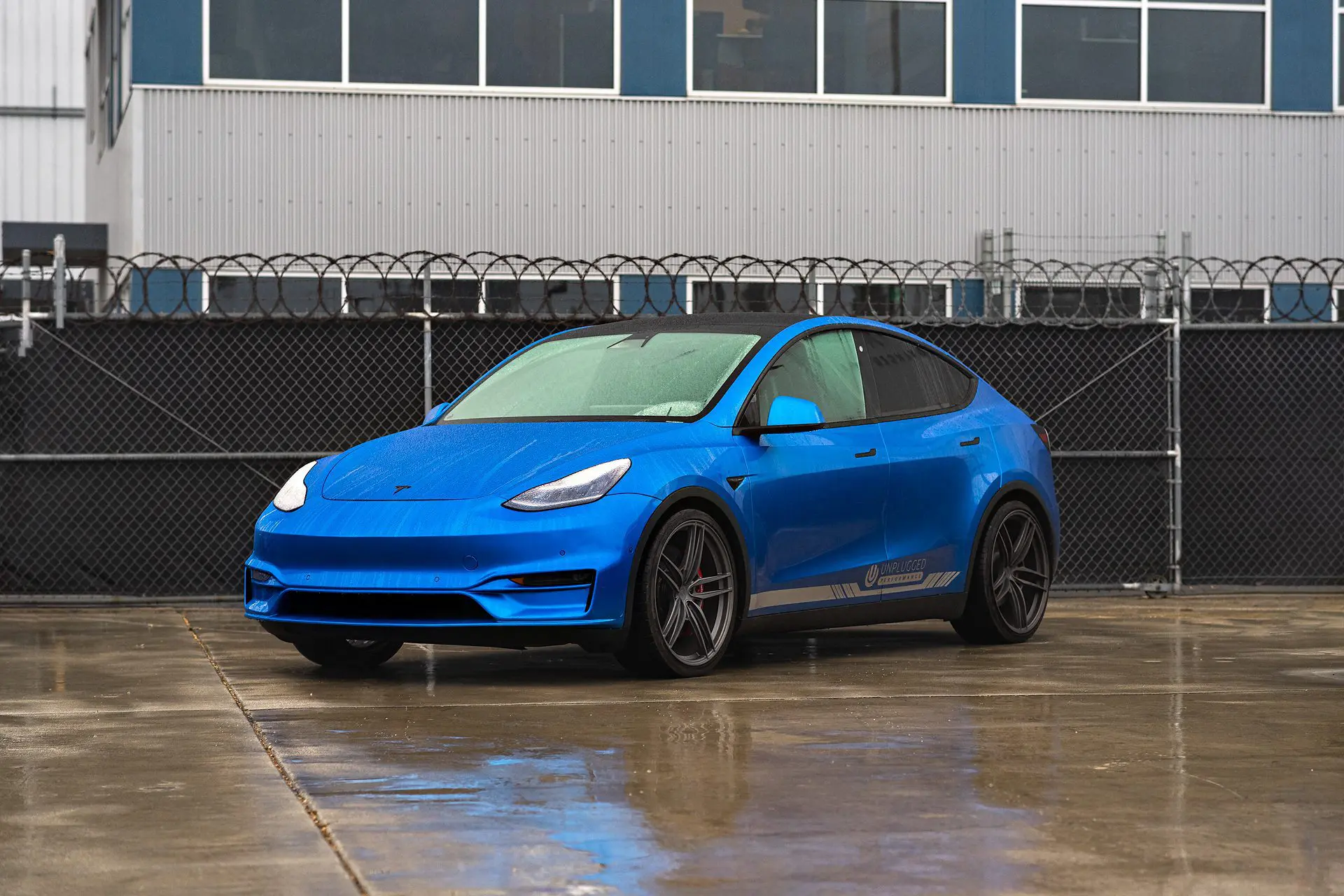 Deep Blue Metallic Tesla Model Y - UP Front Fascia System (Front Bumper ...