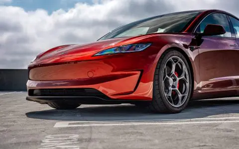 Ultra Red Tesla Model 3 Performance - UP-05 in Satin Titanium