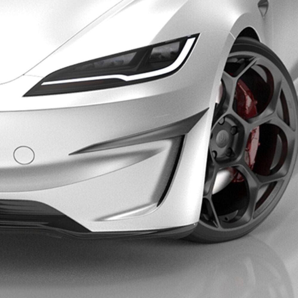 Tesla Model 3 Performance (2024+) Carbon Fiber Front Canards ...