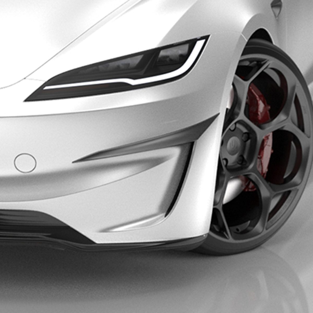 Tesla Model 3 Performance (2024+) Carbon Fiber Front Canards ...