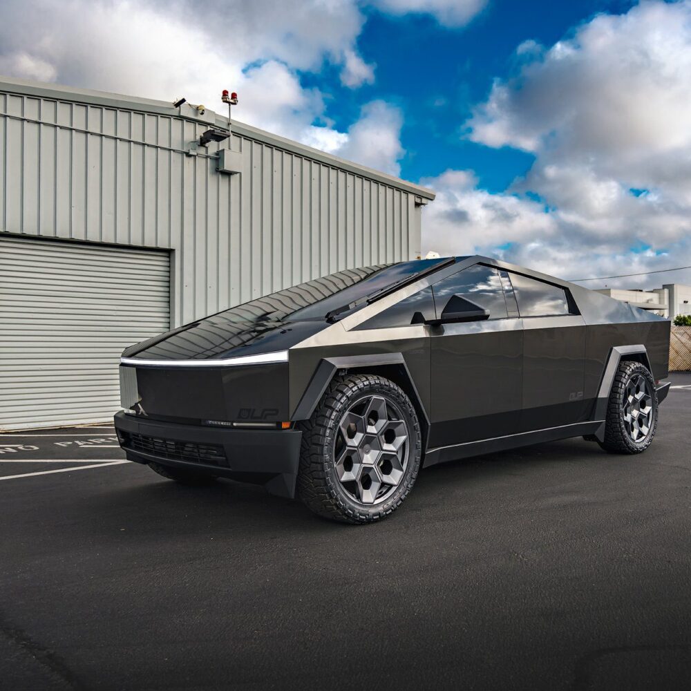 Gloss Black PPF Wrapped Tesla Cybertruck – CYBRHEX Forged Wheels In ...