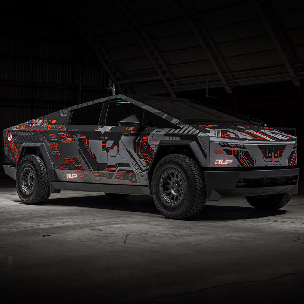 White Tesla Cybertruck - UP-03 Beadlock Forged Wheels In Satin Bronze