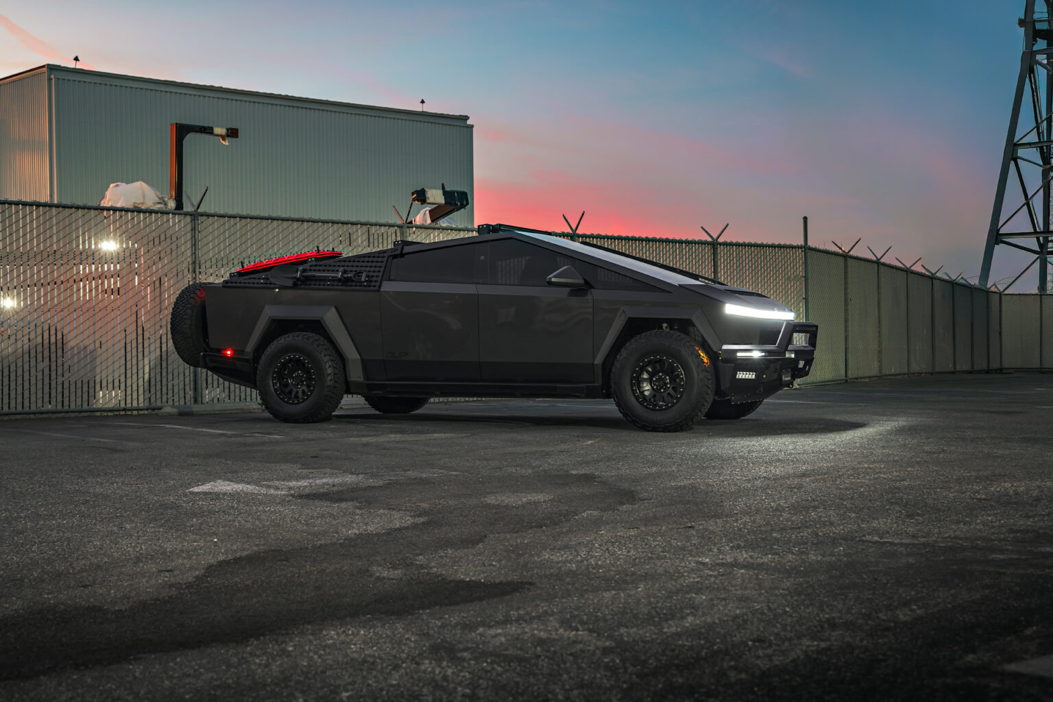 Gloss Gray Wrapped INVINCIBLE Tesla Cybertruck on 18 inch UP-03 Forged ...