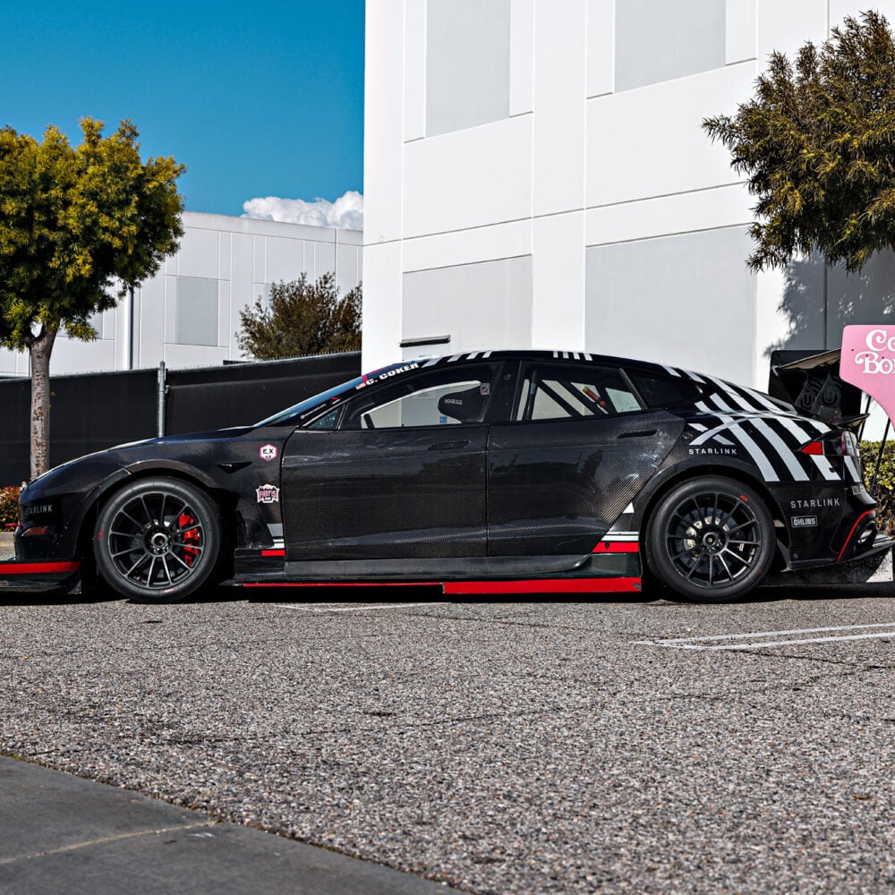 Satin Black Tesla Model S Plaid - UP-03 Pikes Peak Forged Race Wheels ...