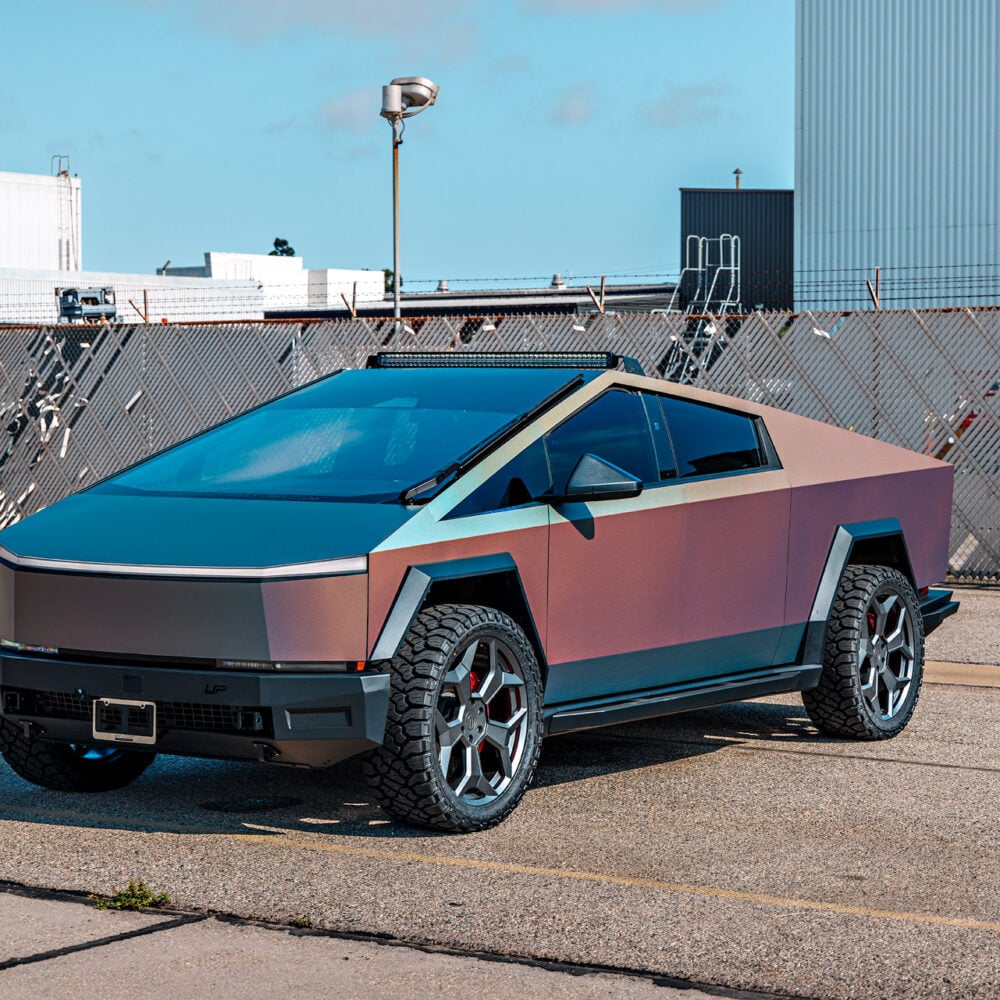 Stainless Steel Tesla Cybertruck on 24-Inch UP Forged CYBRSPOKE in ...